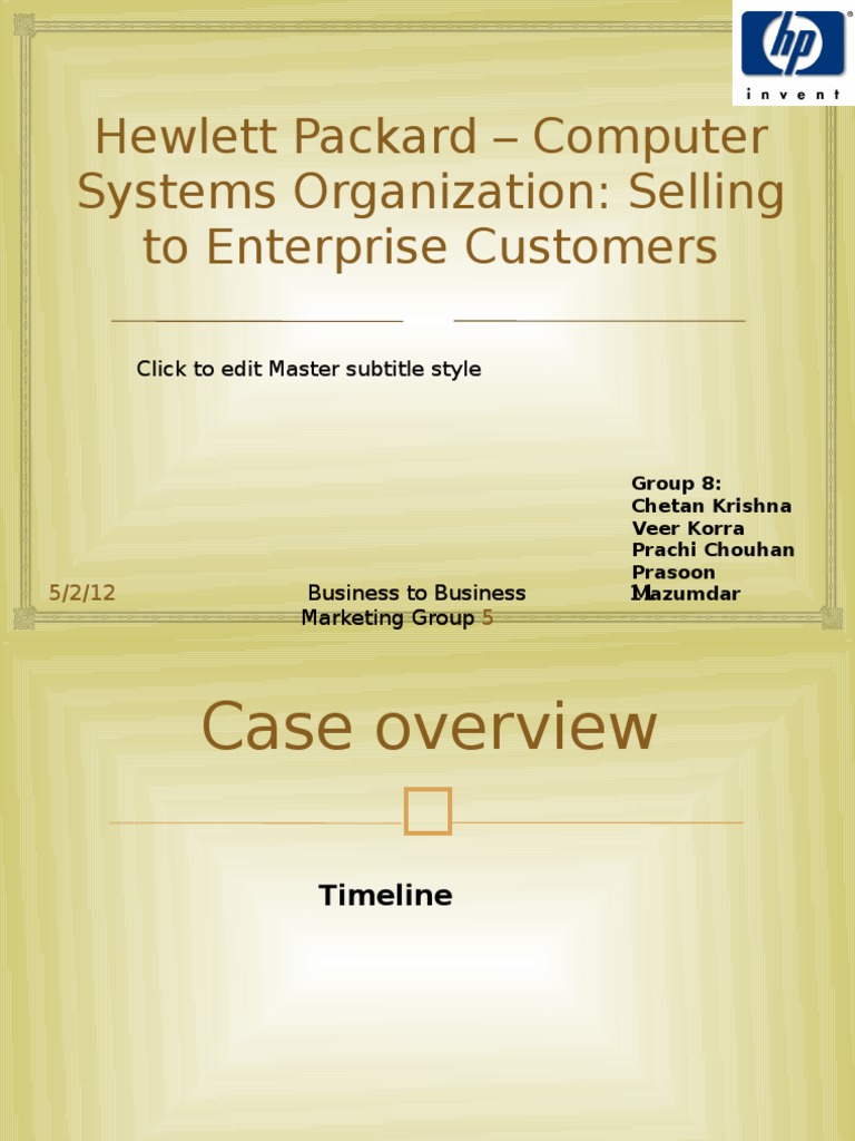 B2B Group 8 - CAN - Hewlett Packard | PDF | Sales | Hewlett Packard