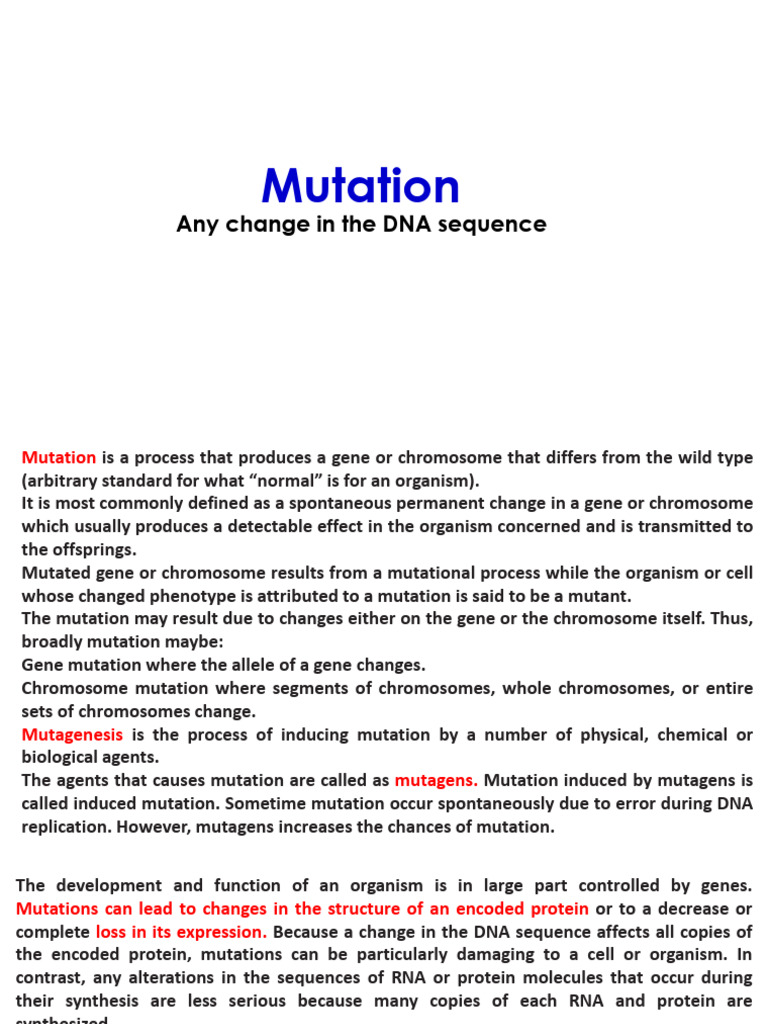 Mutation | PDF | Ultraviolet | Mutation