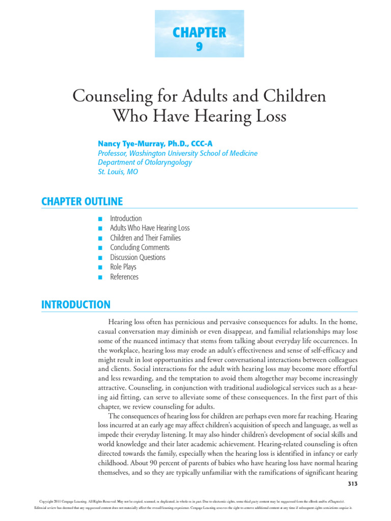 Counseling Skills For Hearing Loss | PDF | Hearing Aid | Audiology