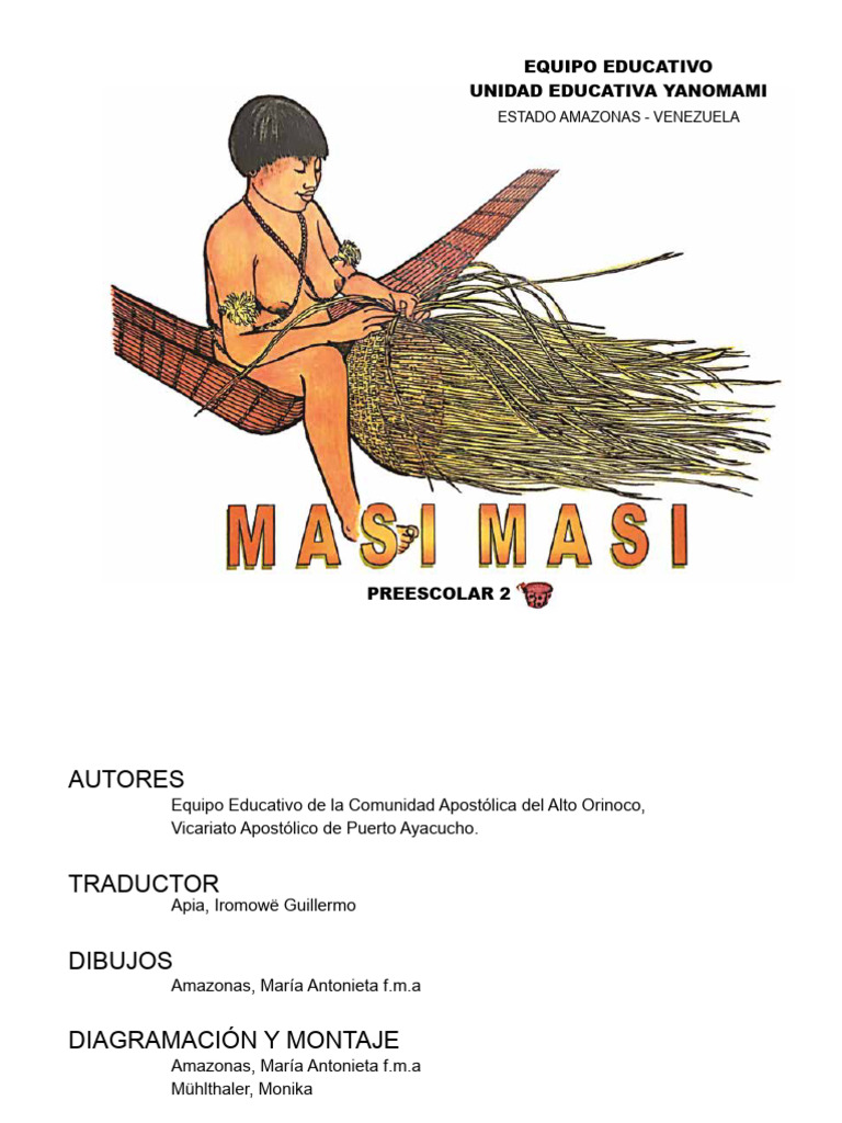 MASI MASI Cuadernillo Yanomami Preescolar 2 | PDF | Venezuela | Educación de la primera infancia