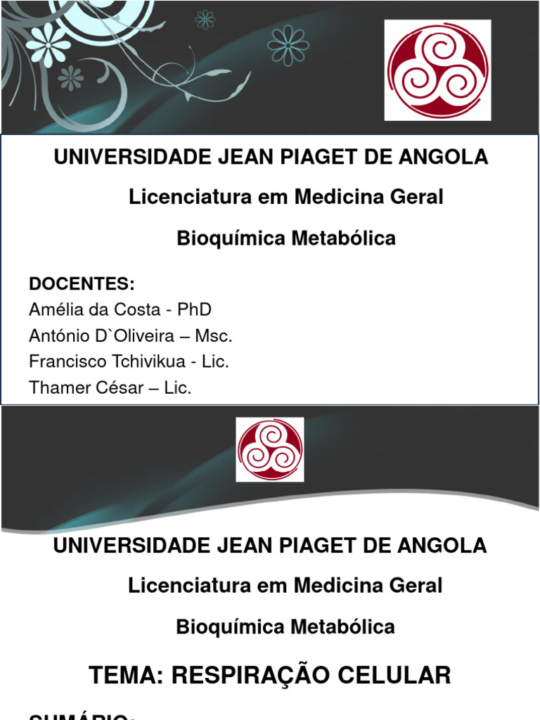 Cadeia Respiratória e Fosf Oxidativa- Piaget- Med Geral -2023-2024 ...