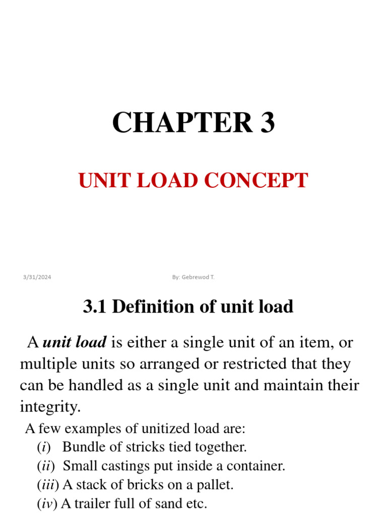 CHAPTER 3. Unit Loa Concept | Download Free PDF | Pallet | Packaging And Labeling