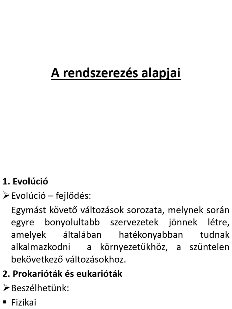 A Rendszerezés Alapjai | PDF