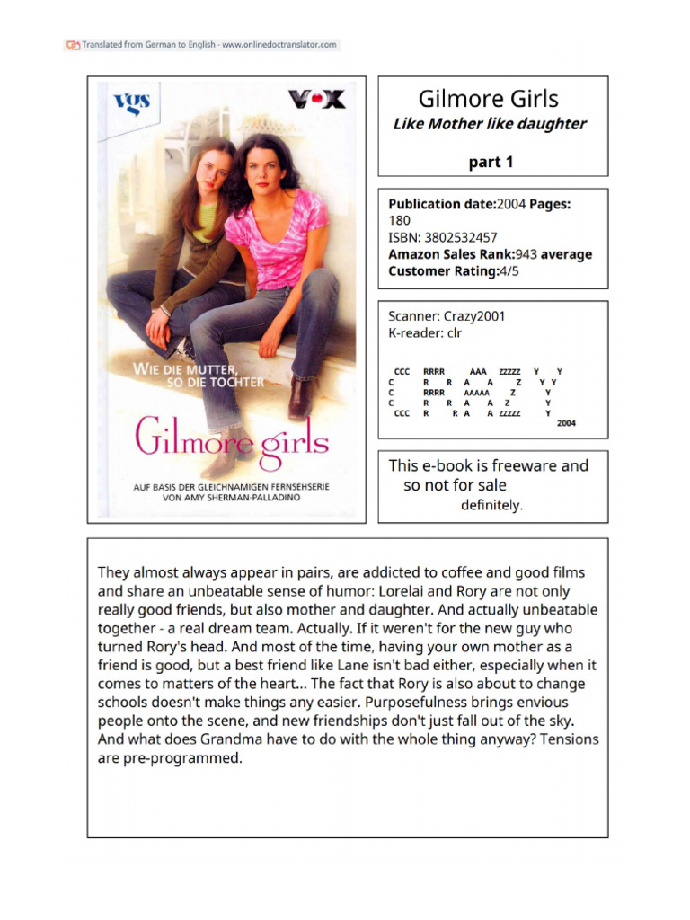 Gilmore Girls.1 Like Mother, Like Daughter | PDF