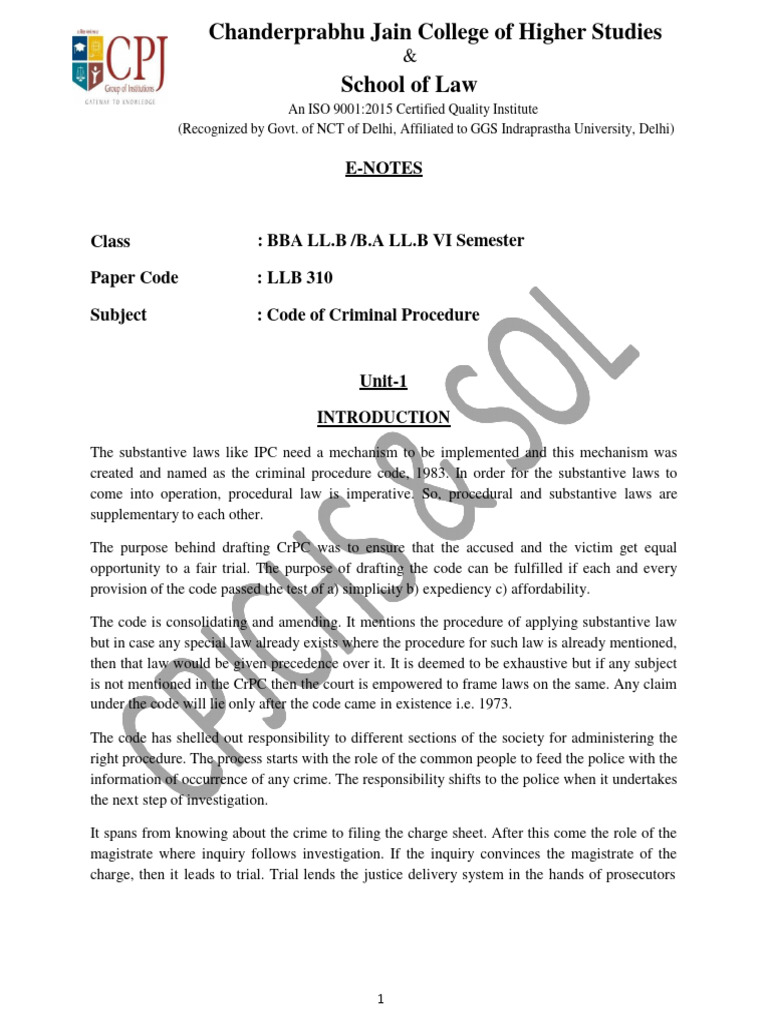 Overview of Schedule 1 CrPC | PDF | Bail | Criminal Procedure In South ...