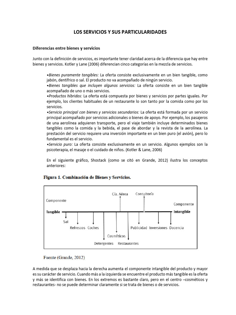 LOS SERVICIOS Y SUS PARTICULARIDADES (Doc - Complementario) - 105540 | PDF | Los consumidores ...
