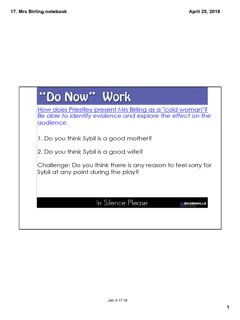 AIC 2. 17. Mrs Birling Revision | PDF