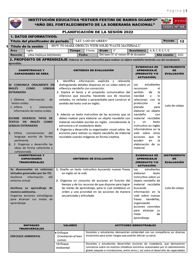 5° Period 12 Session 2 | PDF | Evaluación | Aprendizaje