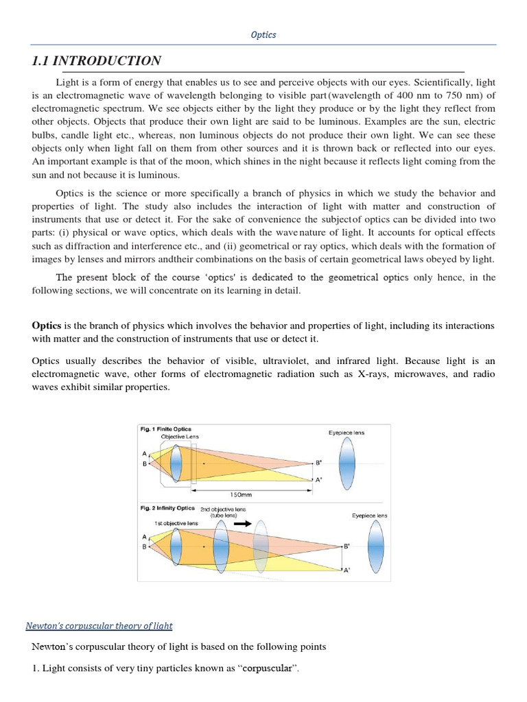 Optics | PDF | Light | Optics