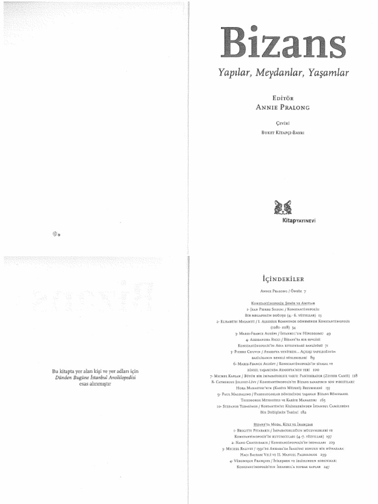 Bizans Yapilar Meydanlar Yasamlar Annie | PDF