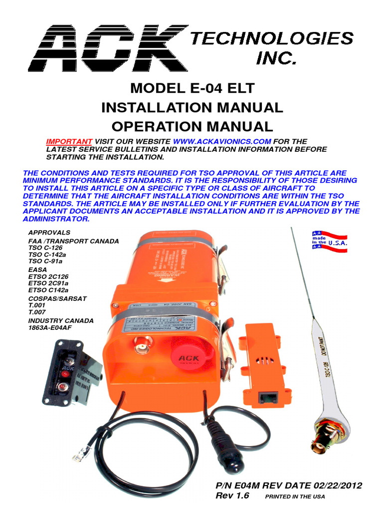 406 ELT Operation | PDF | Electrical Connector | Electronics