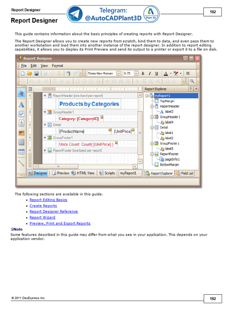 AutoCAD Plant 3D Report Designer @autocadplant3d | Download Free PDF | Computer File | Parameter ...