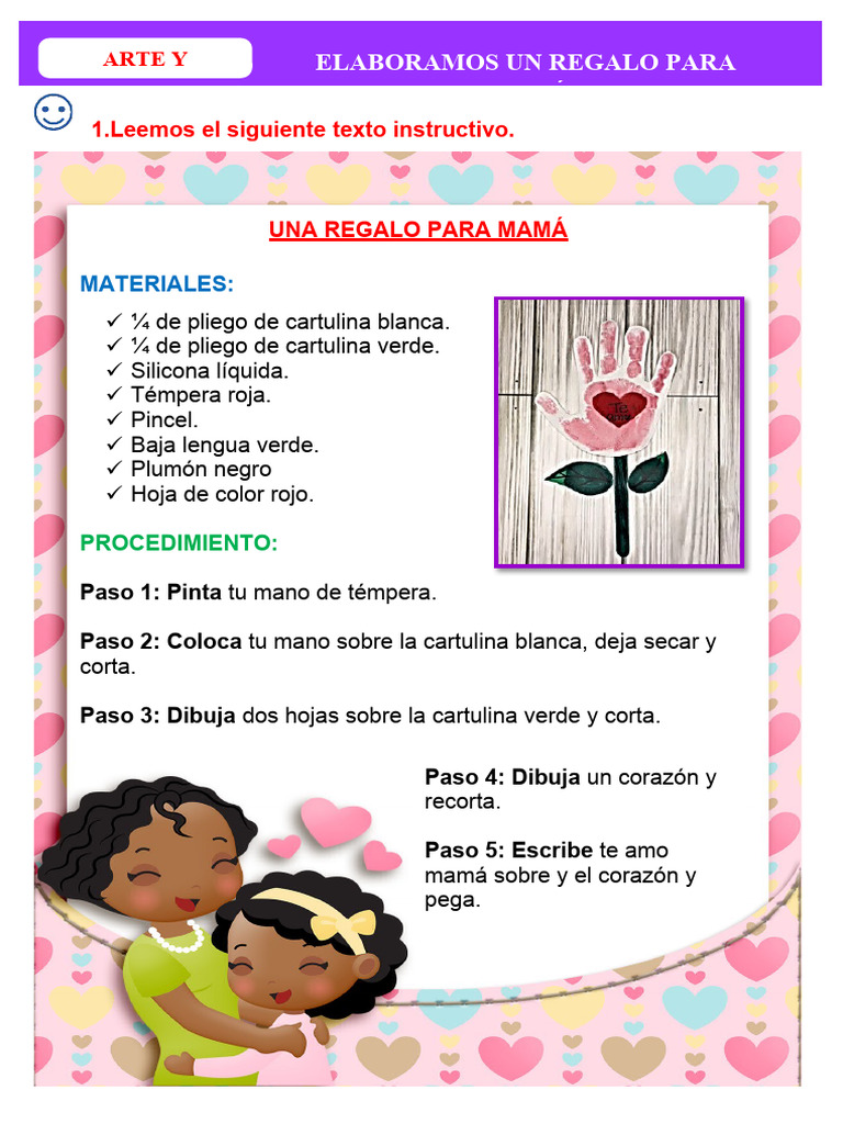 D2 A1 Ficha Arte Elaboramos Un Regalo Para Mamá Pdf
