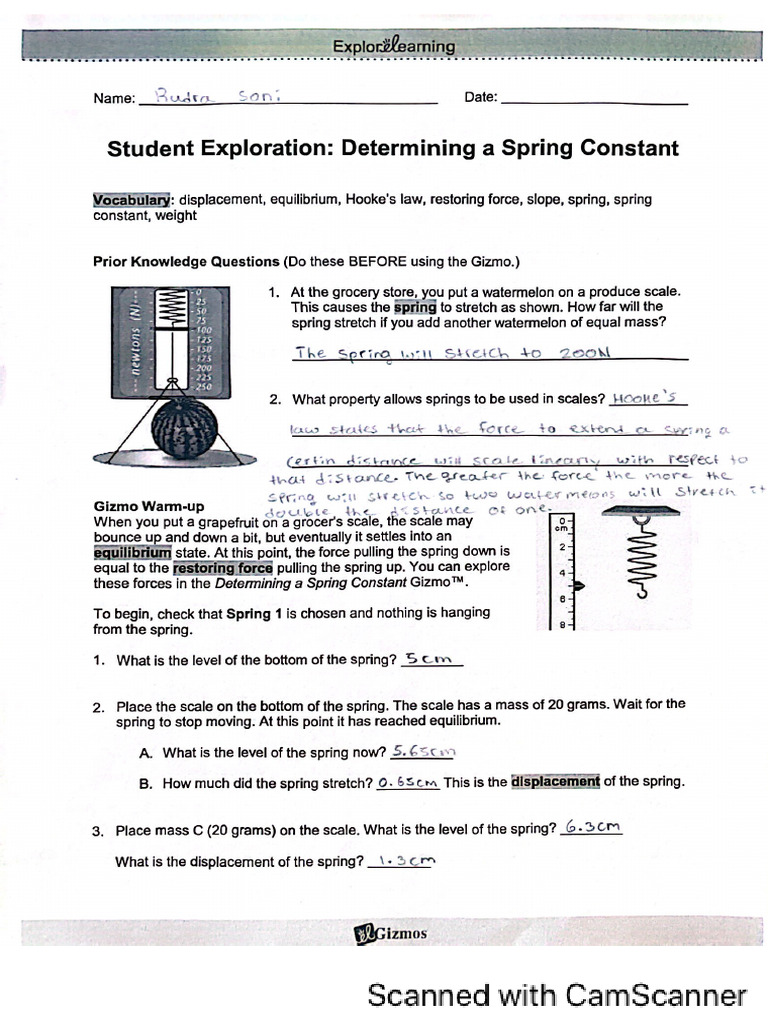 Spring constant lab | PDF