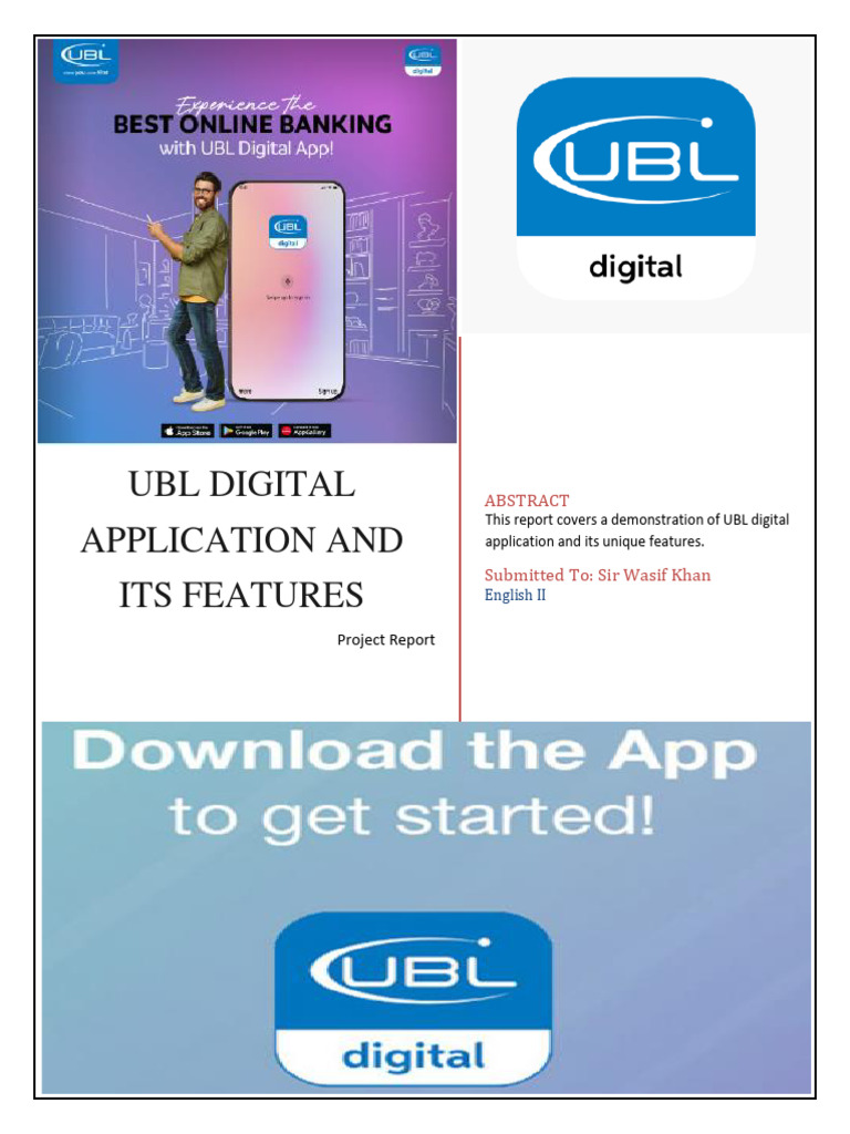 Report Writing - UBL Digital Application - Demonstration | PDF | Cheque | Banks