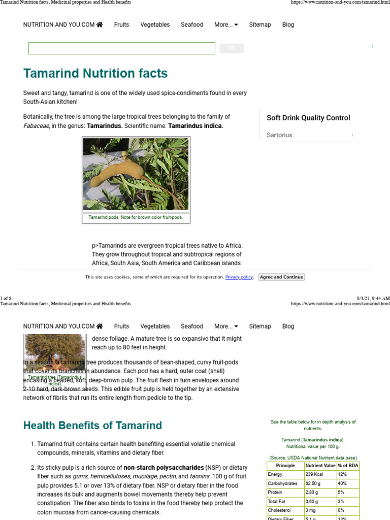 Tamarind Nutrition Facts, Medicinal Properties and Health Benefits ...