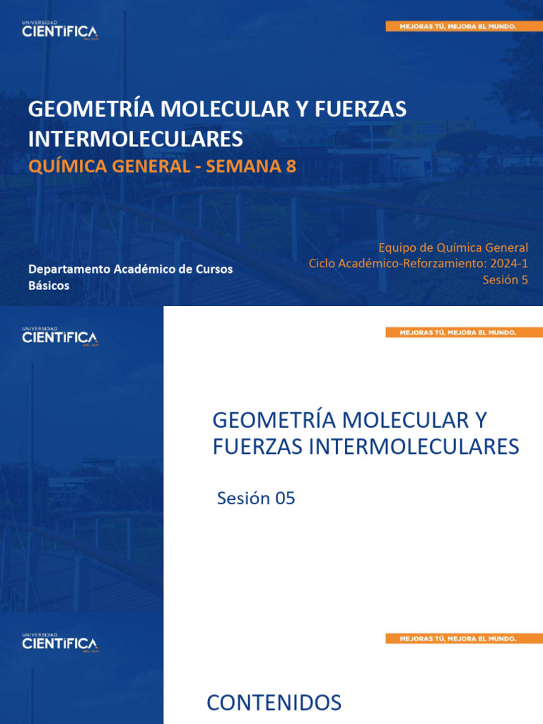 Sesión 05 - Semana 08 - Geometría Molecular y Fuerzas Intermoleculares - Cuestionario | PDF ...