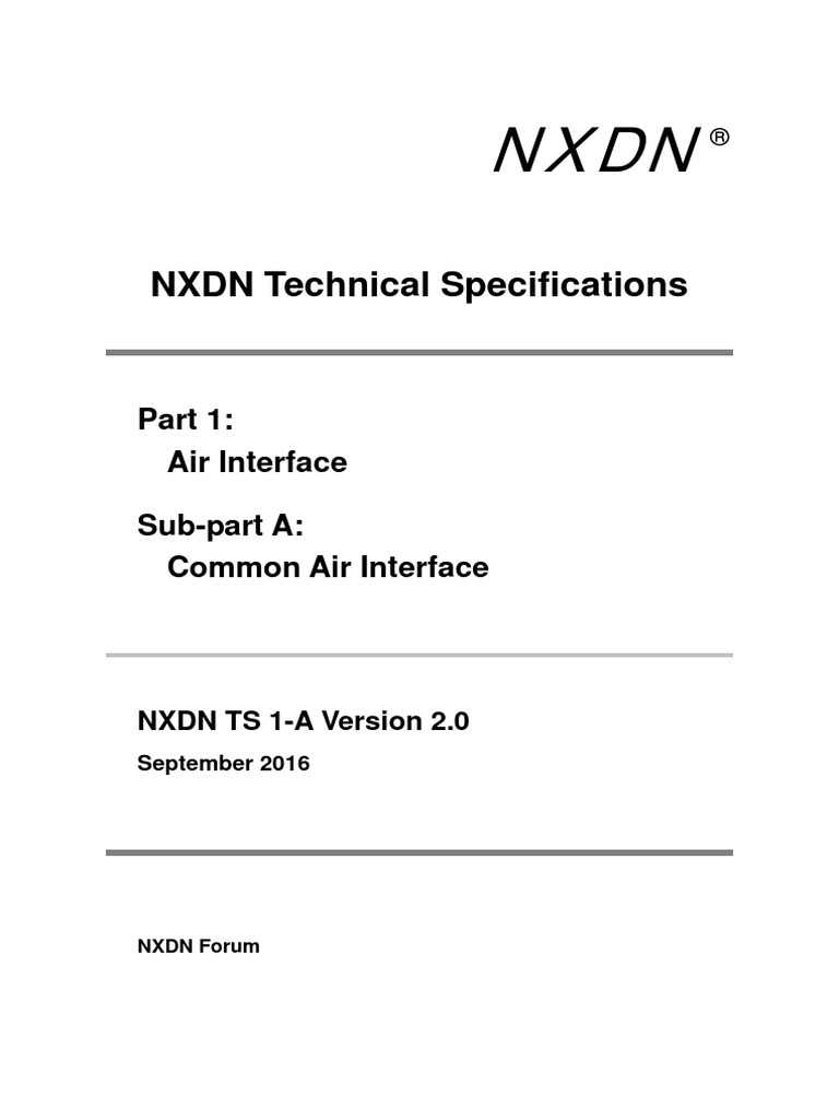NXDN TS 1 A - v0200 | PDF | Computing | Wireless