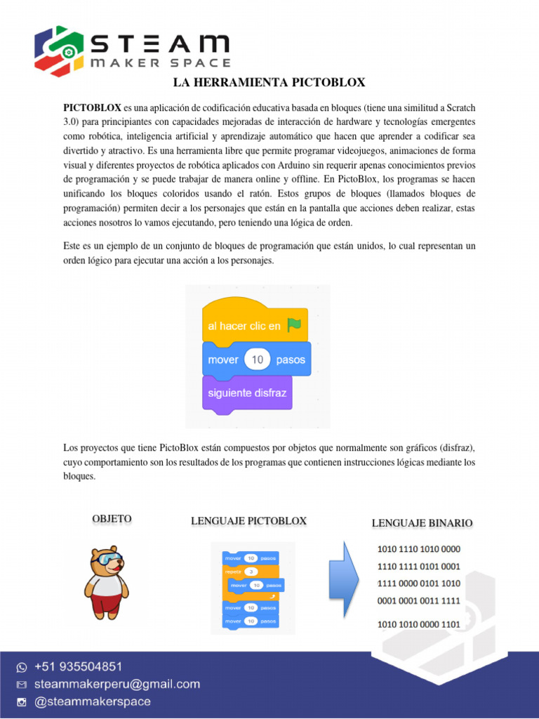Introduccion A La Plataforma de PictoBlox | PDF | Lenguaje de ...