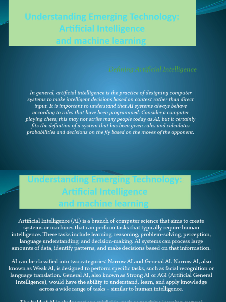 Understanding Emerging Technology | PDF | Machine Learning | Artificial ...