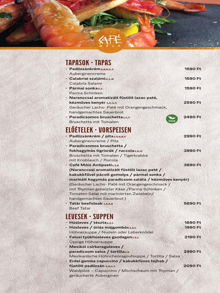 Molo Etlap 2023 Telx | PDF