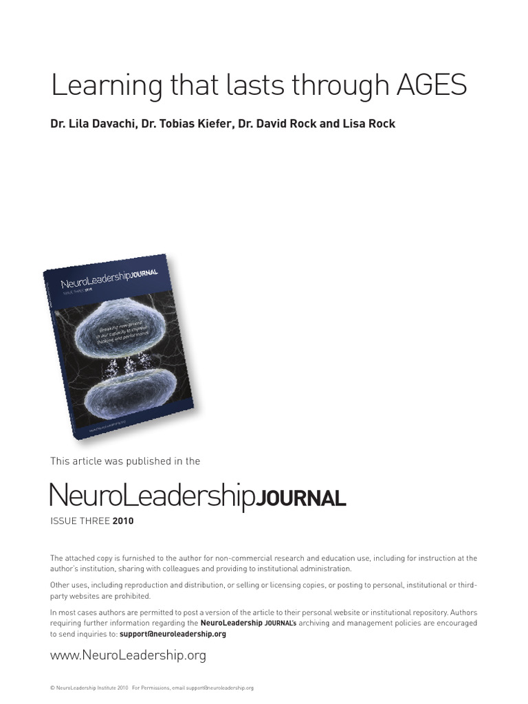 Learning That Lasts Through AGES | Download Free PDF | Learning | Memory