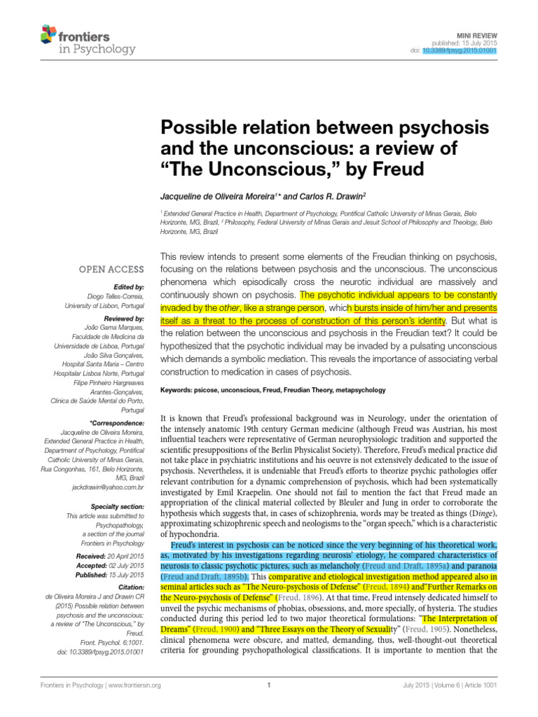 Freud's Insight on Psychosis | PDF | Id | Sigmund Freud