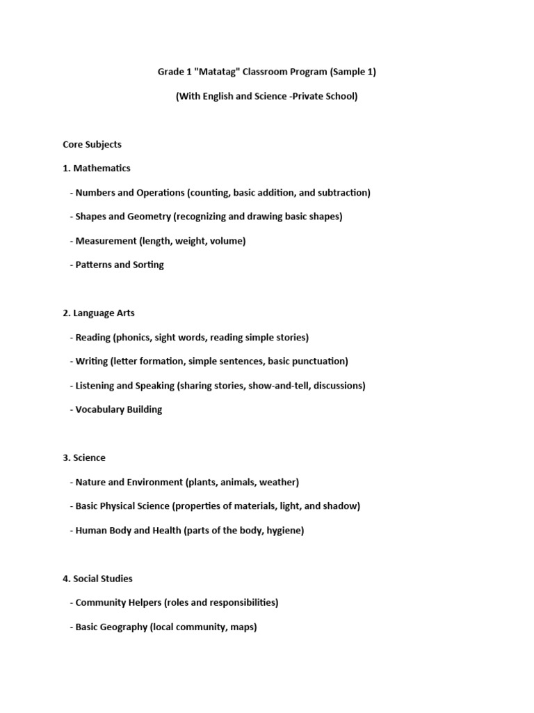 Grade 1 Matatag Curriculum Overview | PDF | Phonics | Cognition