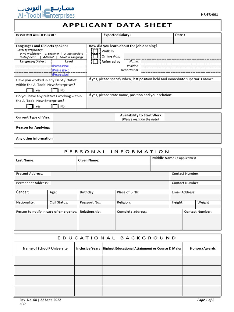 Applicant Data Sheet | PDF Applicant Data Sheet | PDF