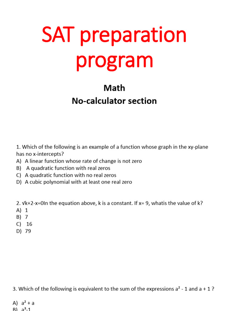 SAT practice | PDF | Equations | Function (Mathematics)