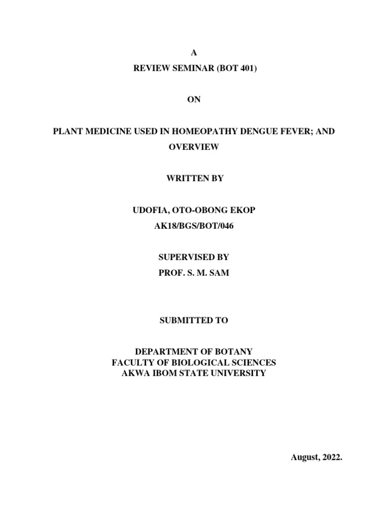 Ot Seminar Work Print Pdf Homeopathy Virus