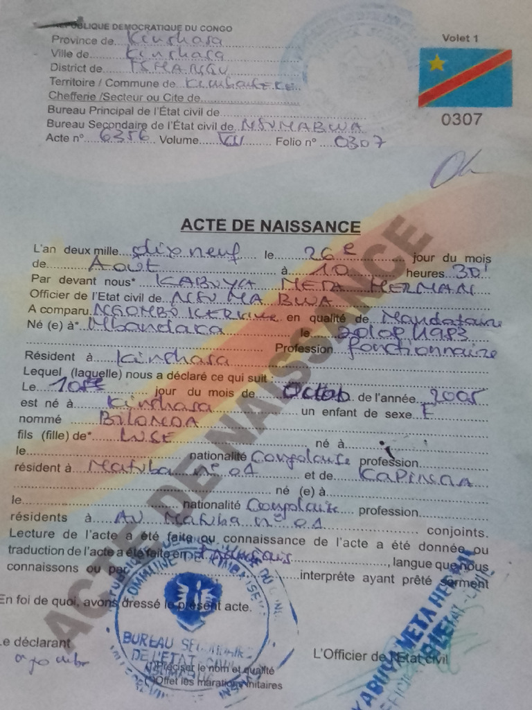 Acte de Naissance | PDF