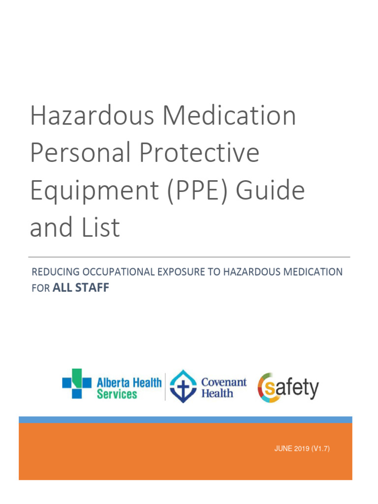 Hazardous Medication PPE Guide | PDF | Personal Protective Equipment ...