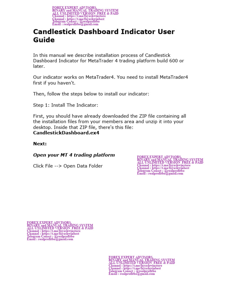 CandlestickDashboard-UserGuide | PDF | Directory (Computing) | Zip (File Format)