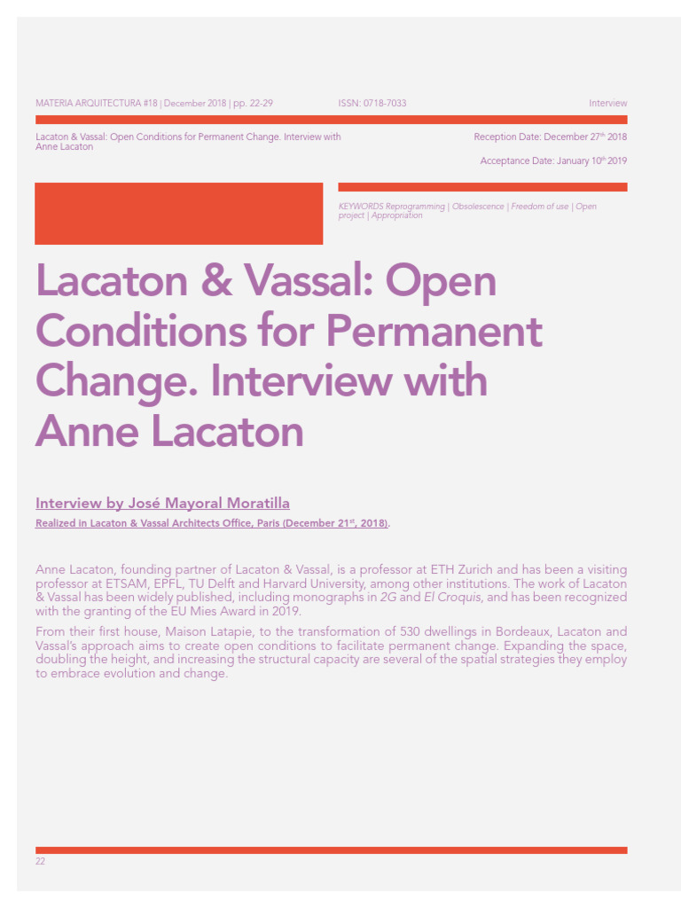 david,+Editor_a+de+sección,+Materia_Arquitectura_18_Interview_Lacaton&Vassal | PDF