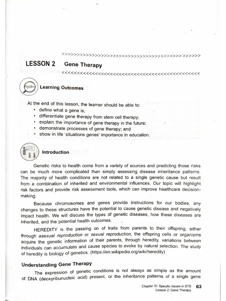 Chapter 3 Lesson 2 Gene Therapy | PDF