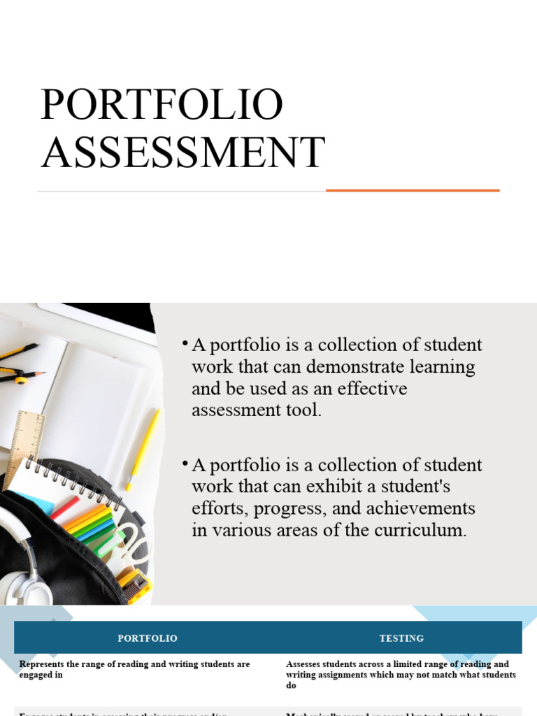 Portfolio Assessment Guide for Students | PDF | Educational Assessment ...