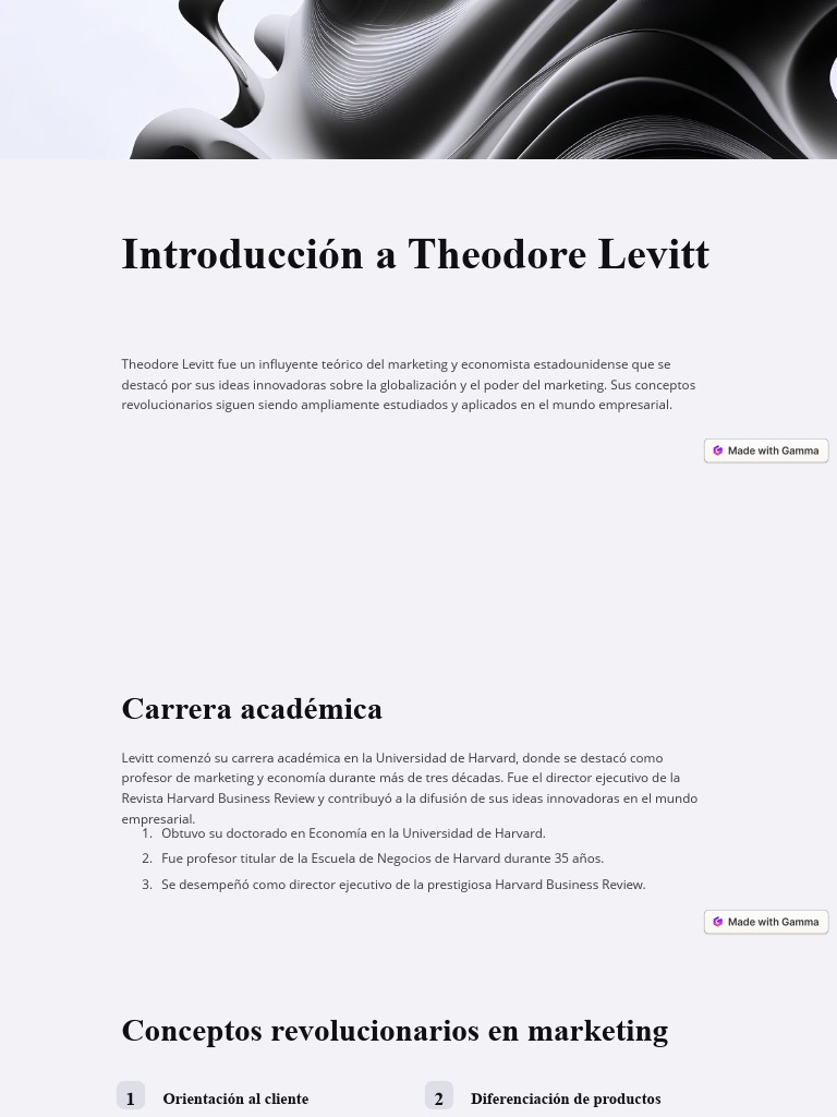 Introduccion A Theodore Levitt | PDF | Marketing | Innovación
