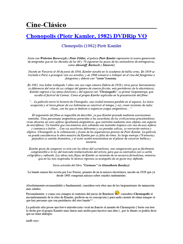 Chronopolis | PDF | Clásicos