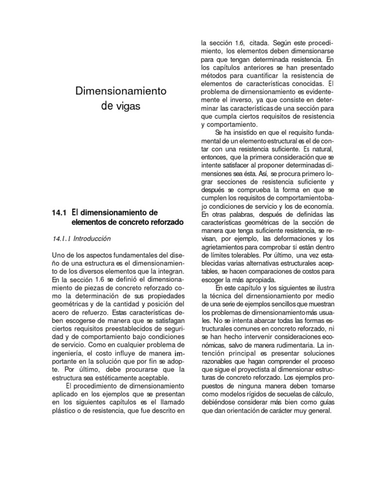 Dimensionamiento de Vigas de Concreto | PDF | Viga (Estructura) | Hormigón