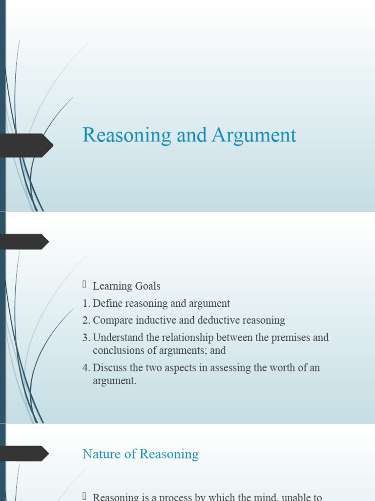 Reasoning and Argument | PDF | Argument | Deductive Reasoning