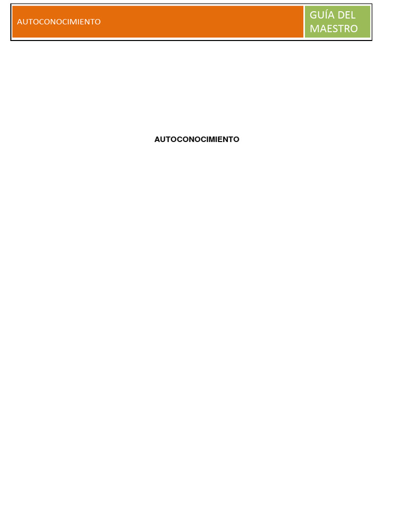 Guía de Autoconocimiento para Maestros | PDF | Aprendizaje | Comportamiento