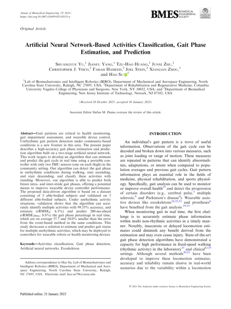 2023 Abme Nn Classification Gait Estimation Pdf Artificial Neural Network Statistical