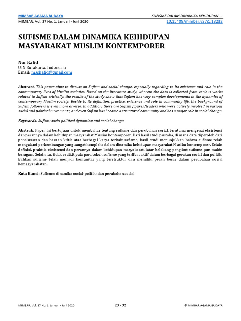 Sufisme dan Perubahan Sosial Muslim | PDF