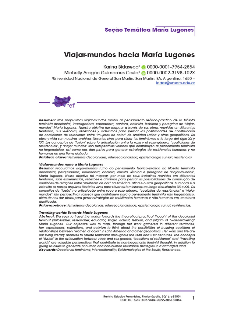 Maria Lugones | PDF | Género | Estudios de género