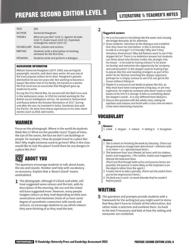 PREPARE_L8_Literature_Teaching_Notes_01 | PDF | Cognition | Cognitive ...
