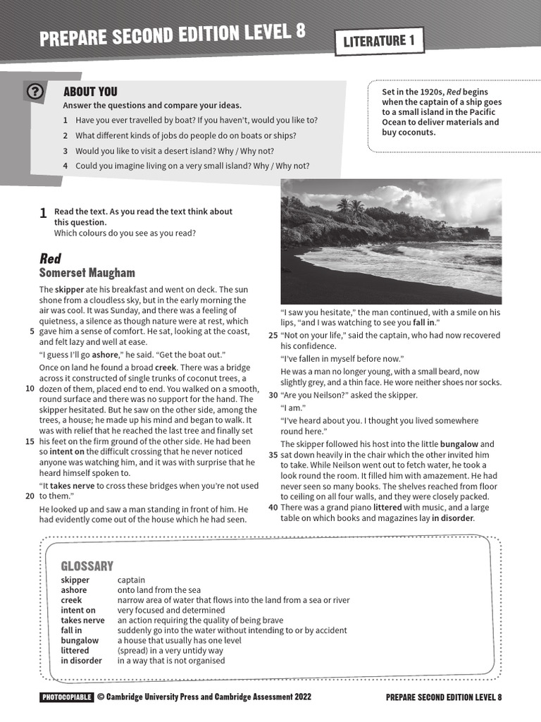 PREPARE_L8_Literature_Worksheet_01 | PDF