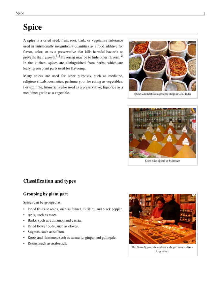Spices | PDF | Spice | Herbs And Spices