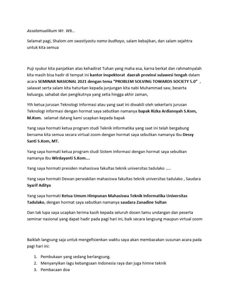 Naskah MC Seminar | PDF