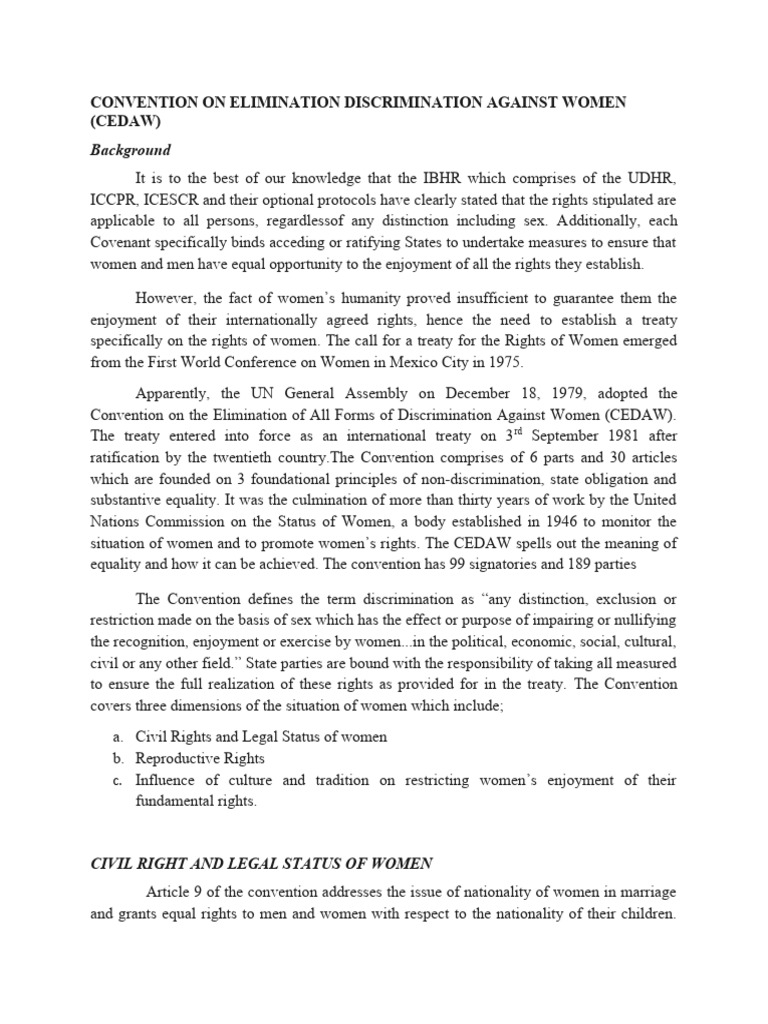 Cedaw - Peace Mfoh | PDF | Convention On The Elimination Of All Forms ...
